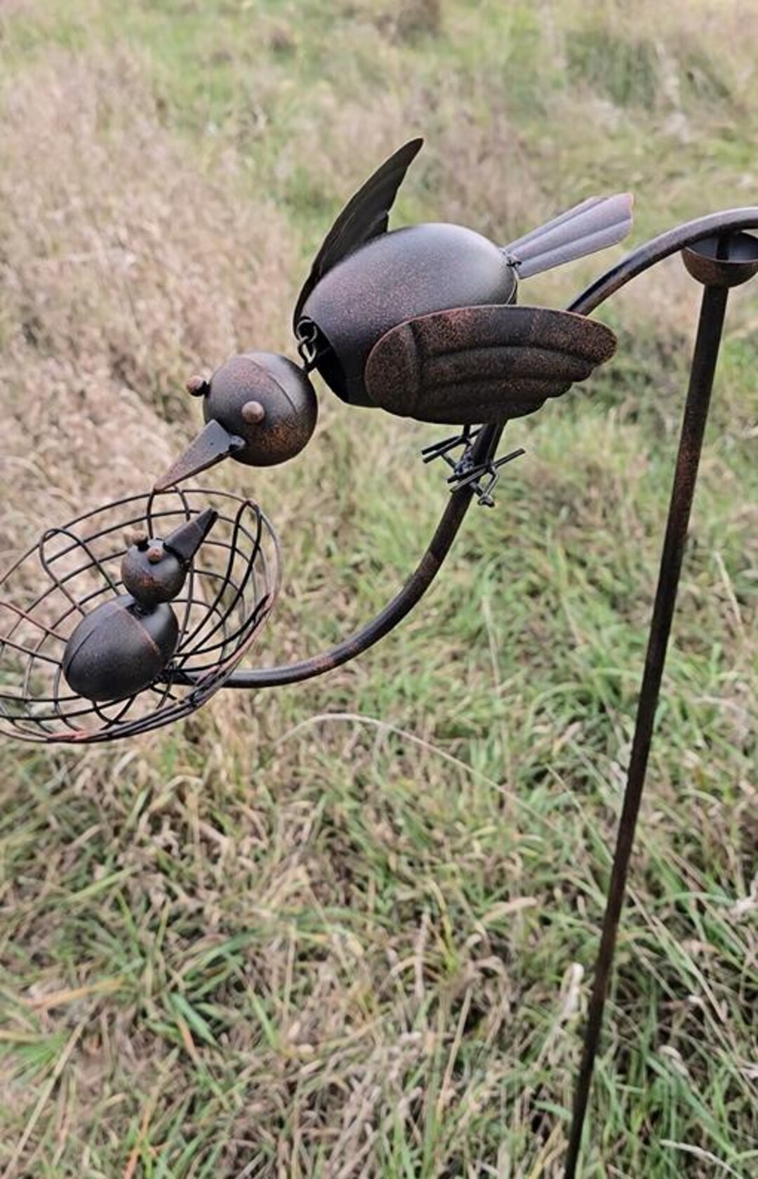 Kinetic Metal Bird Balancer Garden Stake Rustic Outdoor Decor - Etsy