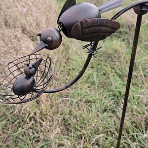 Kinetic Metal Bird Balancer Garden Stake Rustic Outdoor Decor - Etsy