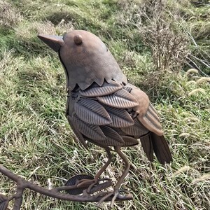 Kinetic Rustic Metal Bird Yard Stake Recycled Garden Balancer ...