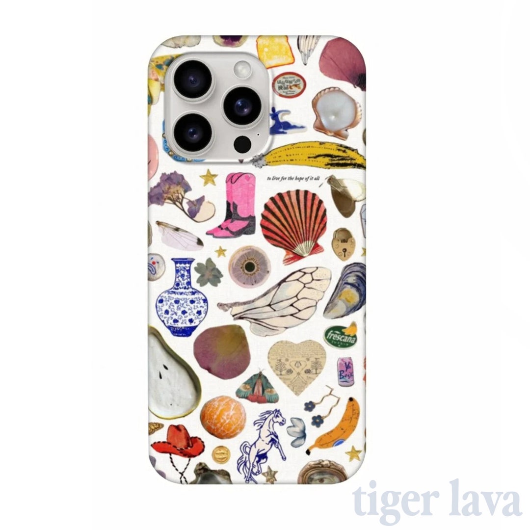 Eclectic Trinkets Collage Phone Case, Cute Vintage Collage Phone Case ...