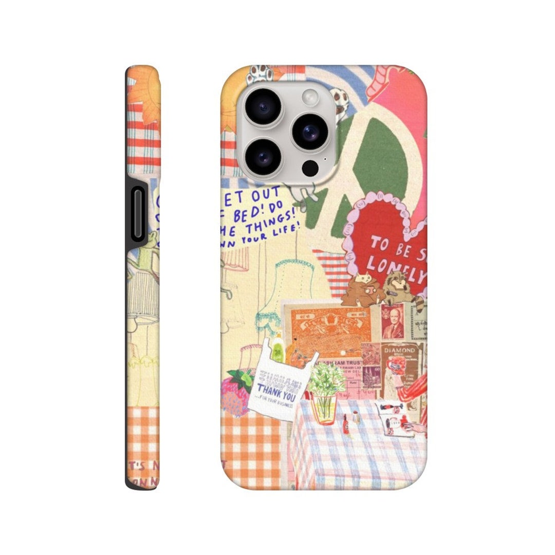 Cute Collage Phone Case, Trendy Scrapbook Phone Case, Aesthetic Tough ...