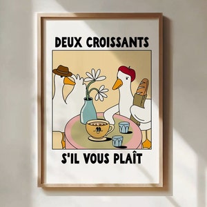 Retro Kitchen Print, French Cafe Print, Silly Goose Print, Coffee Print ...
