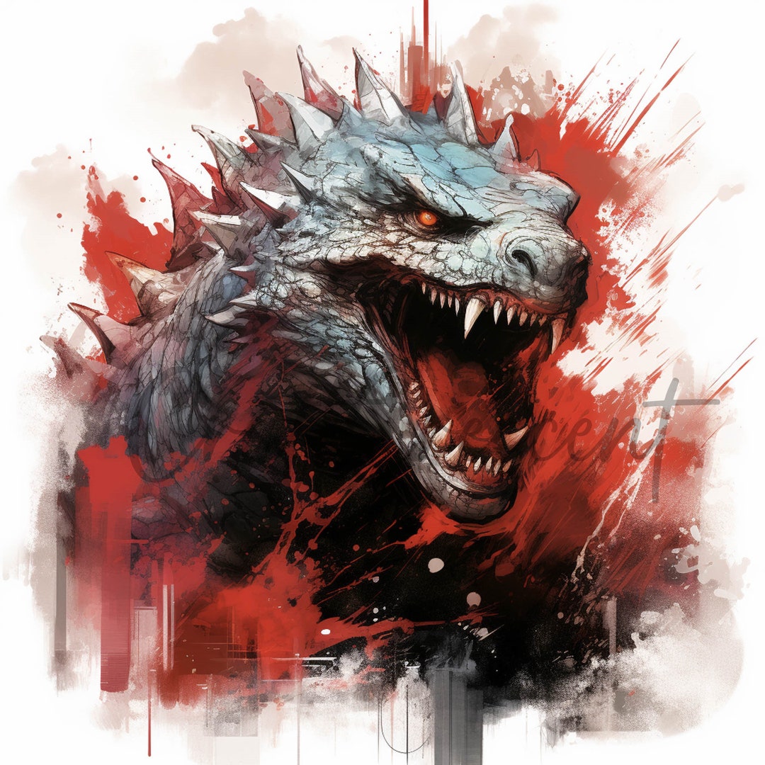 Tall and Fierce Godzilla Monster PNG, Ferocious Giant Dinosaur Png, Boy ...