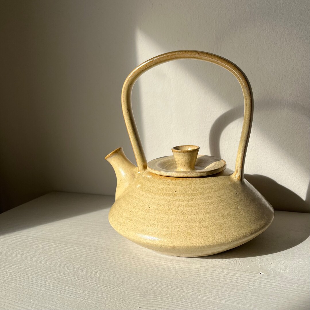 Handmade Ceramic Teapot in a Beautiful Yellow Glaze, Handmade Pottery ...