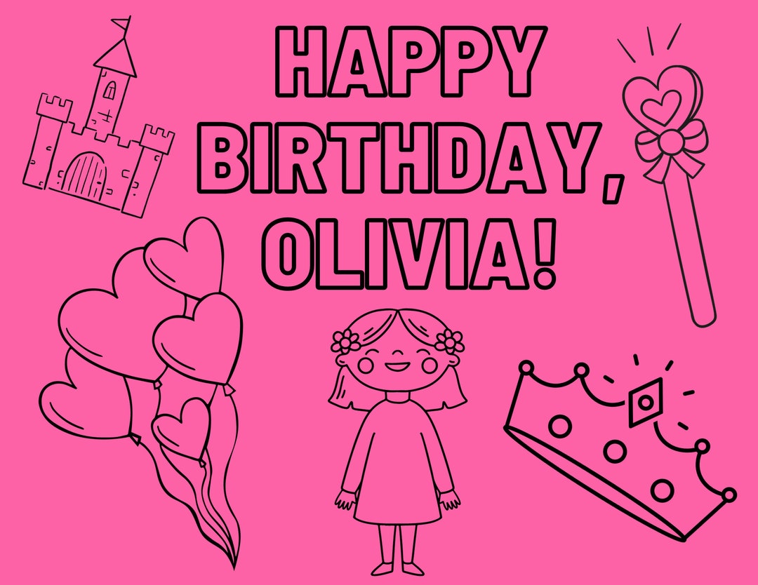 CUSTOMIZED Digital Coloring Page - Etsy