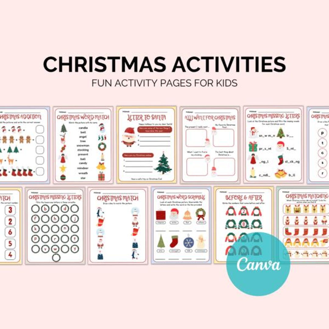 Kids Christmas Activities: Crafts, Games & Holiday Joy - Etsy