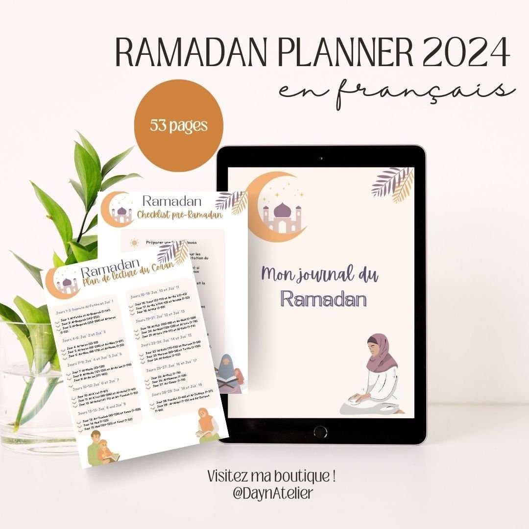 Ramadan 2024 Planner in French Ramadan 2024 Journal for Organization ...