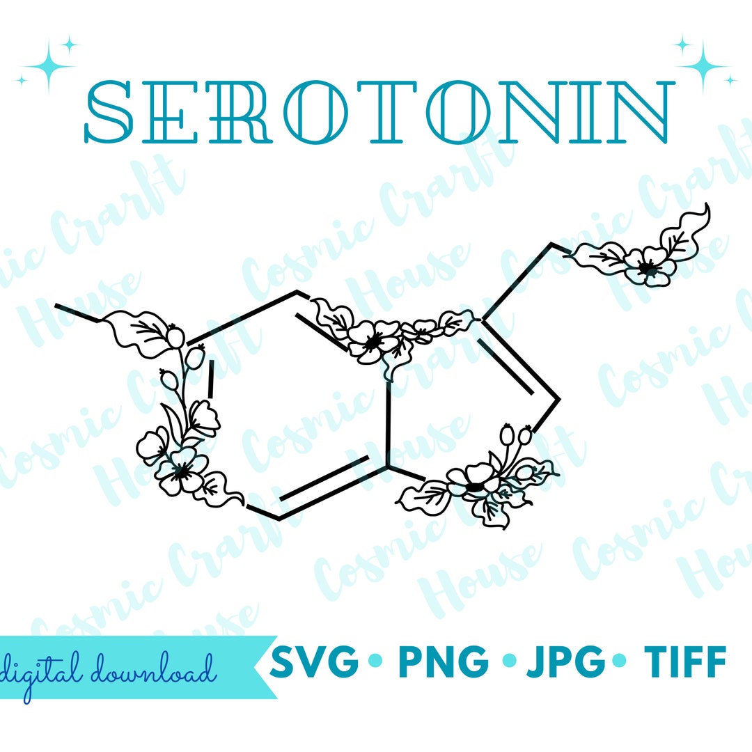 Floral Serotonin SVG | Mental Health Clipart | Happiness Molecule ...