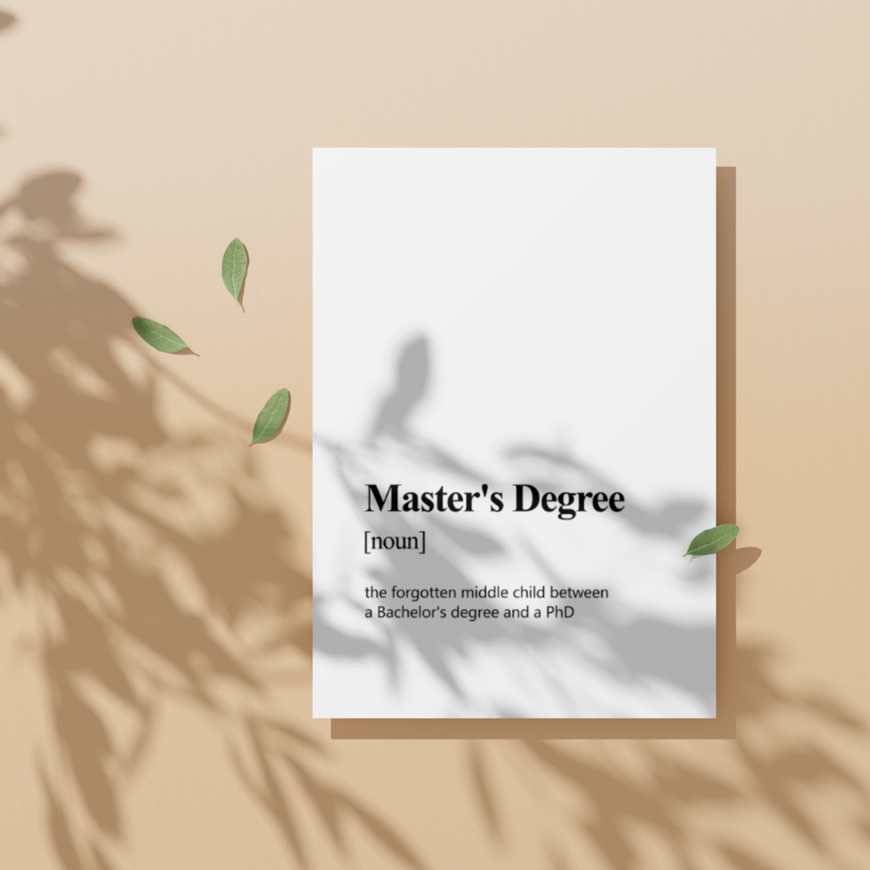 Masters Degree Wall Art/aesthetic Masters Gift/student Life/masters ...