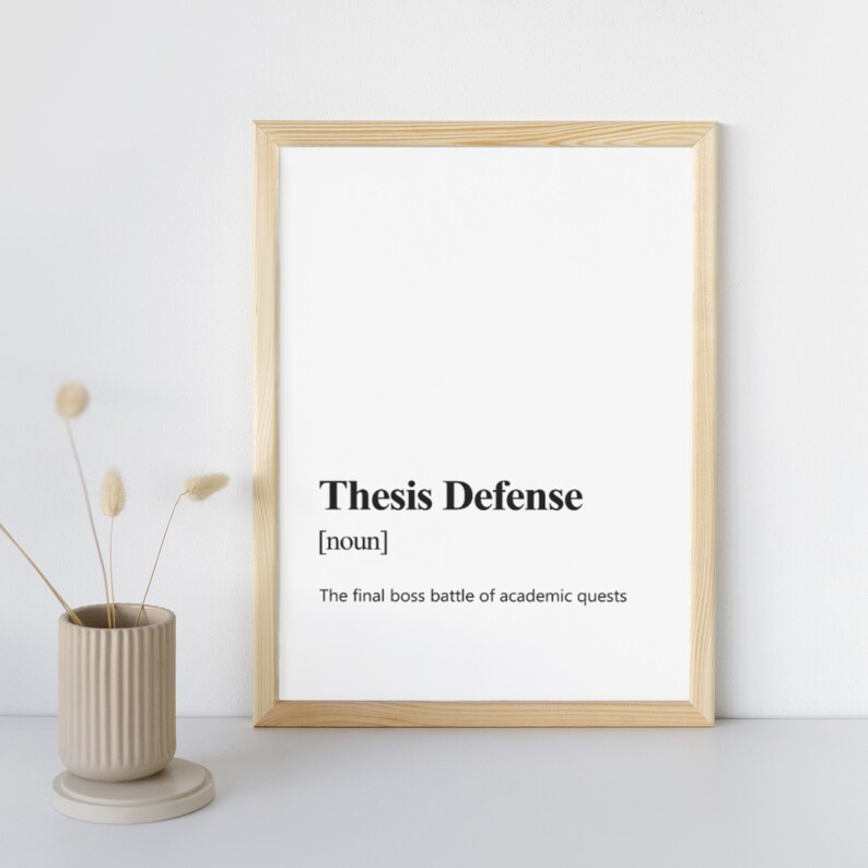 Thesis Gift Idea/thesis Defense Wall Art/doctorate Student/postgraduate ...