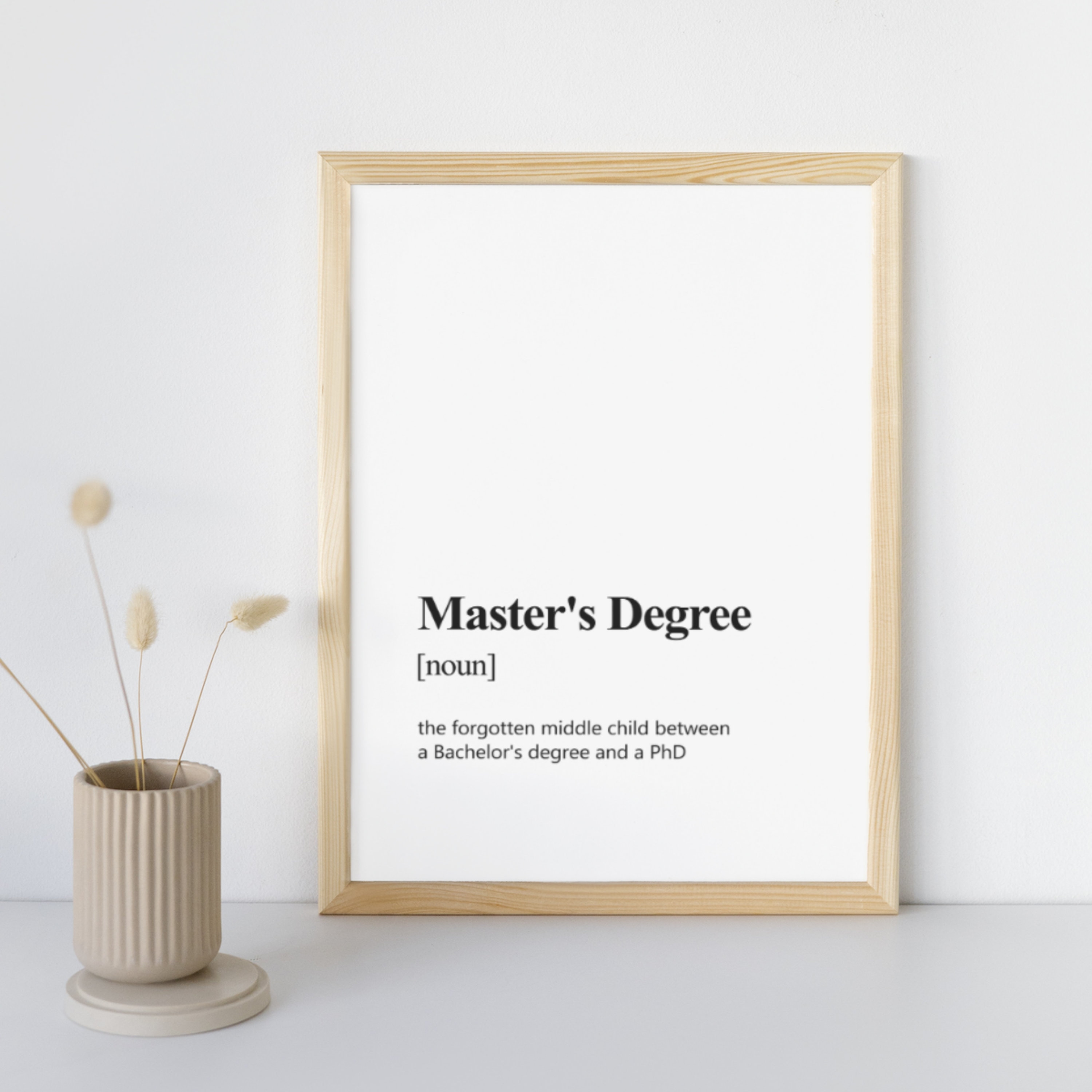 Masters Degree Wall Art/aesthetic Masters Gift/student Life/masters ...