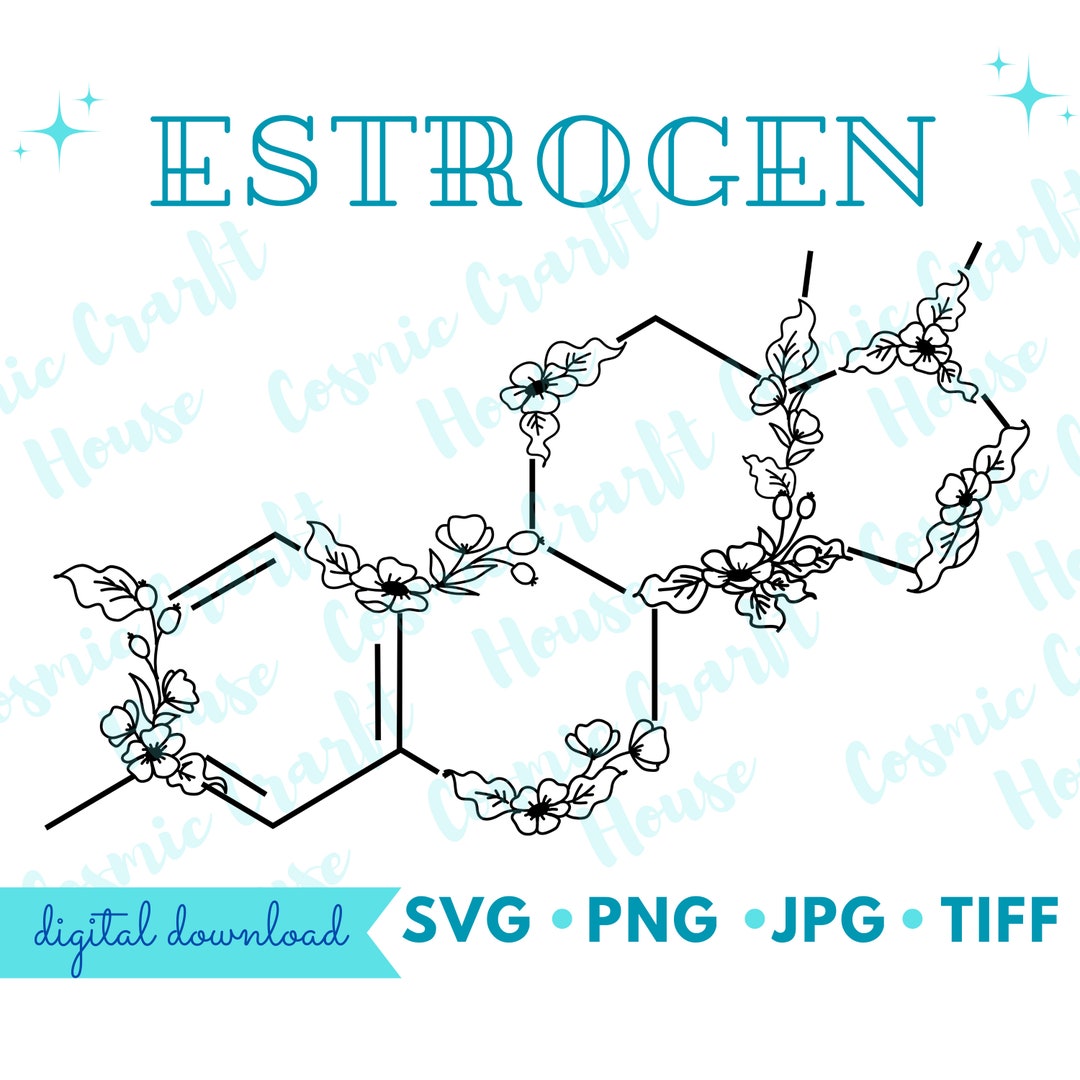 Floral Estrogen Svg/mental Health Clipart/female Hormone Download Art ...