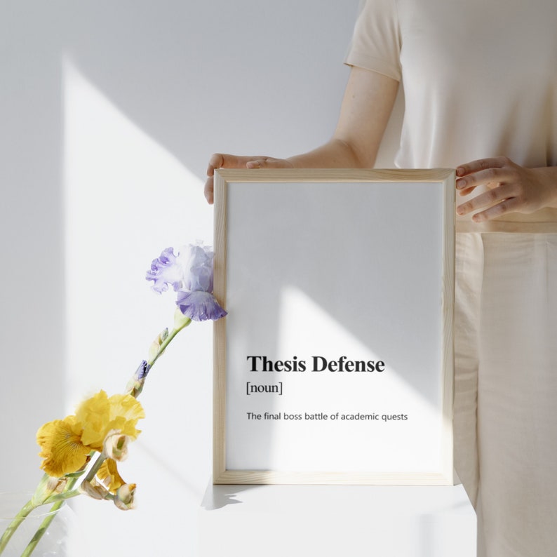 Thesis Gift Idea/thesis Defense Wall Art/doctorate Student/postgraduate ...