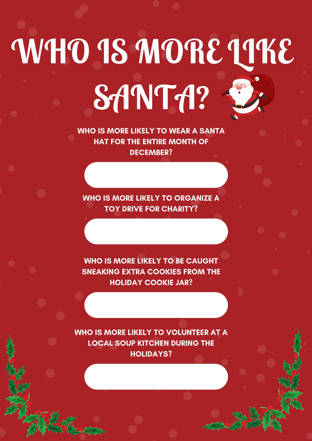 Christmas Mix and Mingle Game Printable, 2023 Holiday Games, Winter ...