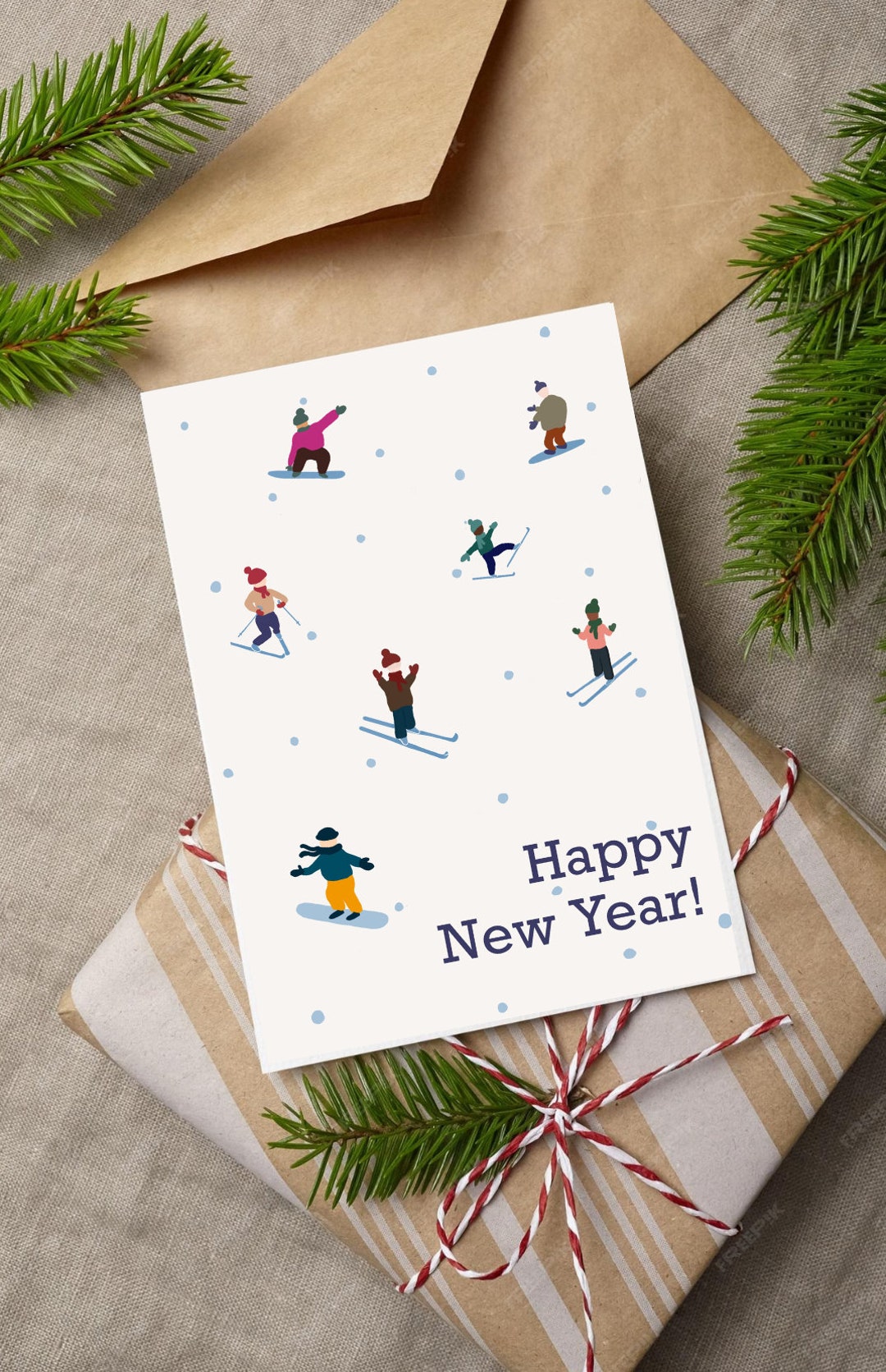 Printable Happy New Year Christmas Holiday Card | DIGITAL Download ...