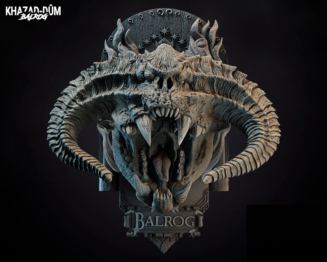 Lotr Balrog Bust 3D Figure STL 3D Model 3D Printable File 3D Printing ...