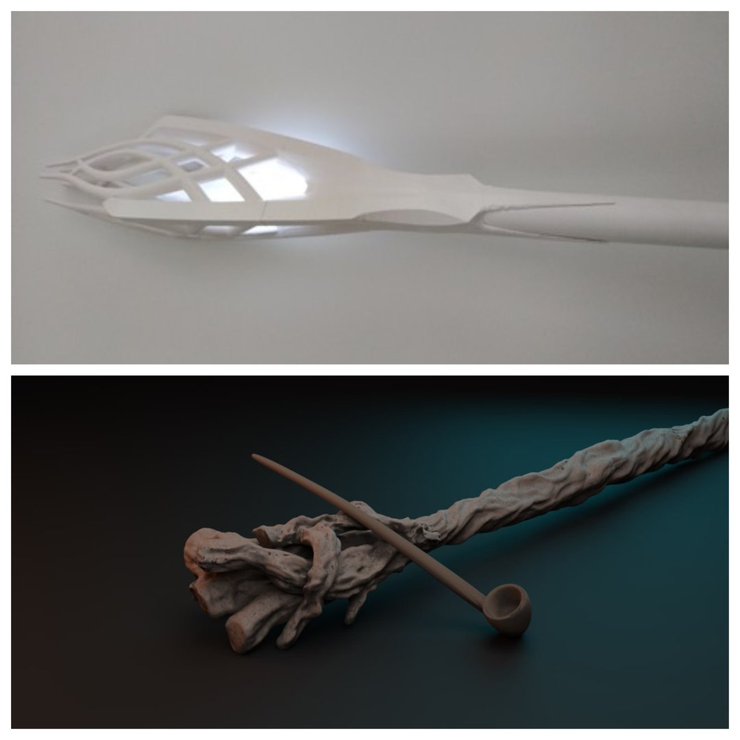 Lotr Gandalf the White and Grey Staff V1v2 3D Figure STL Pipo Staff 3D ...
