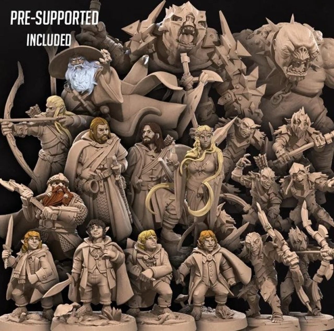 Lotr Miniature Set 3D Figure STL 3D Model 3D Printable File 3D Printing ...