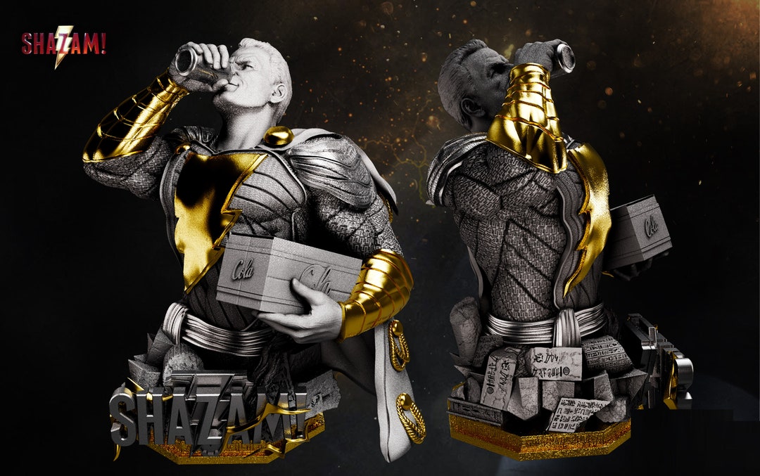 Shazam Bust 3D Figure STL 3D Model 3D Printable File 3D Printing Model ...