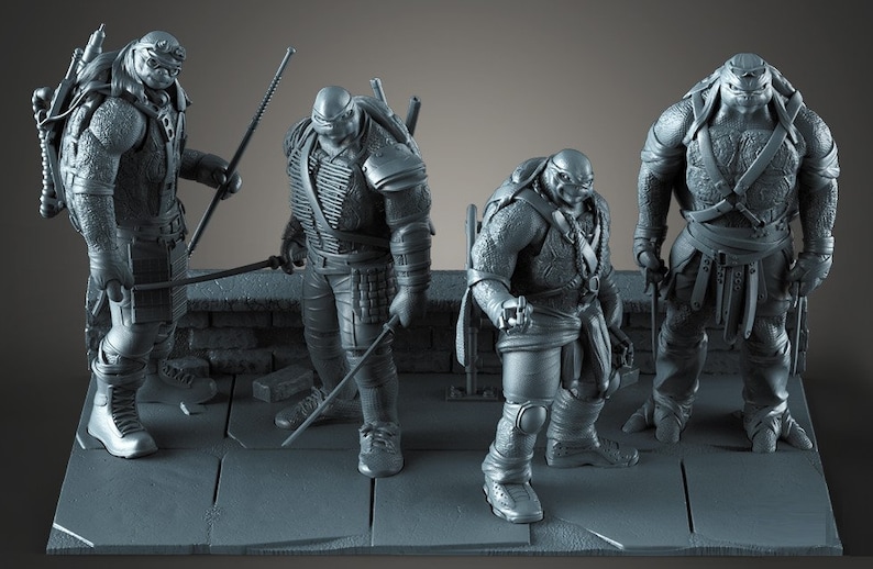 TMNT All Set 3D Figure STL Diorama 3D Model 3D Printable File 3D ...
