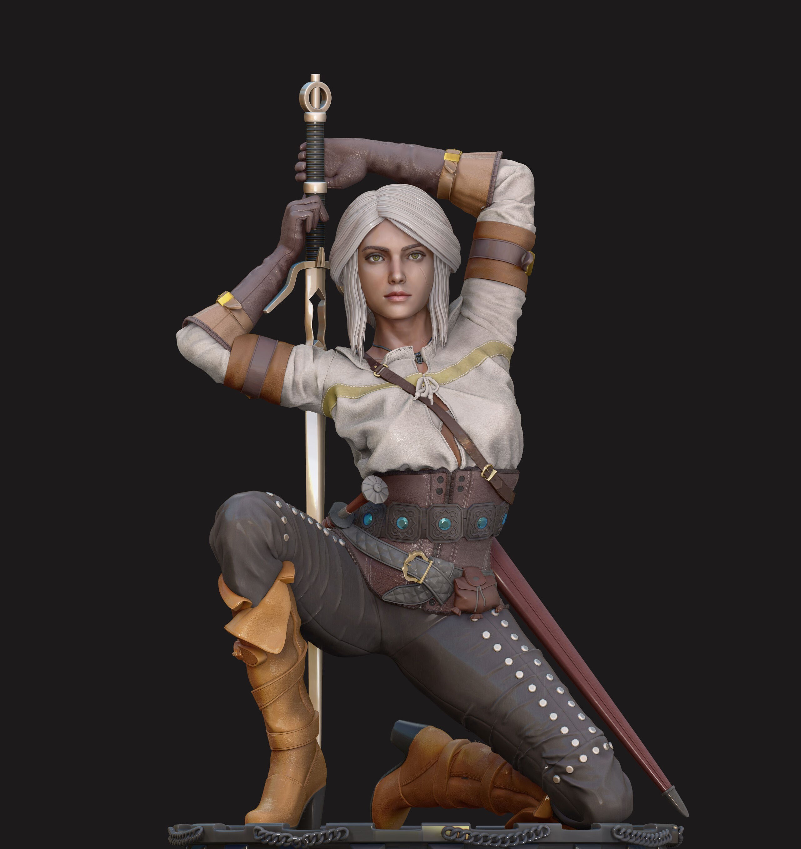 The Witcher Ciri 4 type 3D Figure STL 3D Model 3D Printable File 3D ...