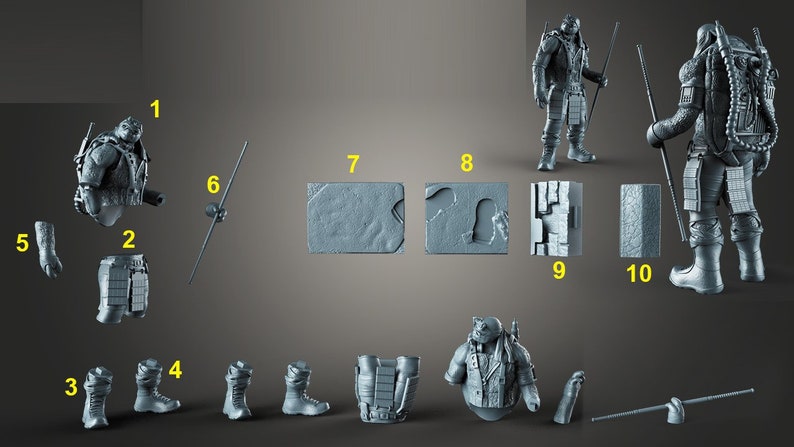 TMNT All Set 3D Figure STL Diorama 3D Model 3D Printable File 3D ...