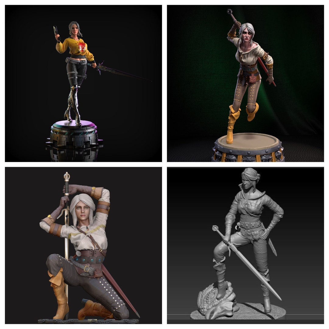 The Witcher Ciri 4 type 3D Figure STL 3D Model 3D Printable File 3D ...