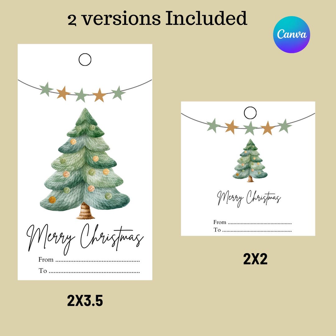Christmas Tree Tag, Gift Tag Template, Christmas Printable Gift Tags ...