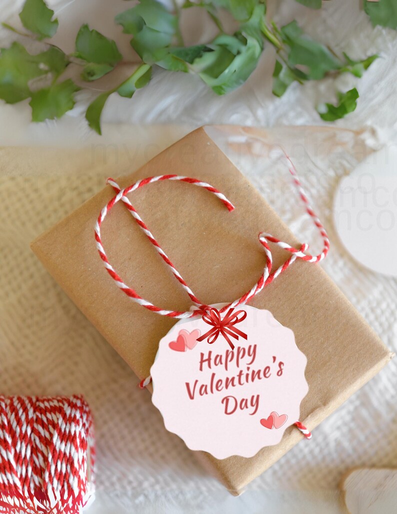 Happy Valentines Day Tag. Valentine's Day Gift Tag. Valentine Cookie ...