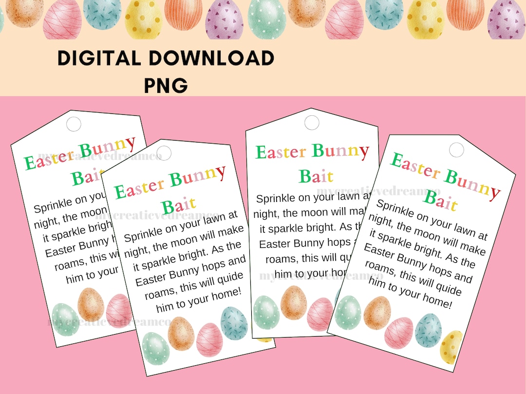 Easter Bunny Bait Tag, Easter Gift Tags, Easter Printables, Easter ...