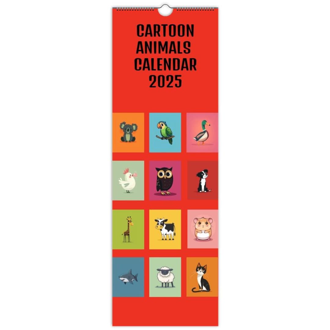 2025 Animal Cartoon Calendar Cute Animal Wall Calendar Cat, Dog, Duck ...