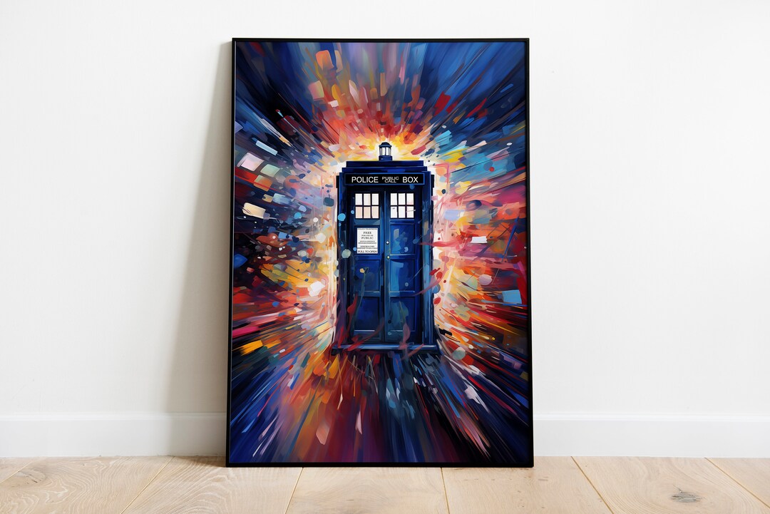 TARDIS Doctor Who Poster - Vibrant Abstract Wall Art for Home Office or ...