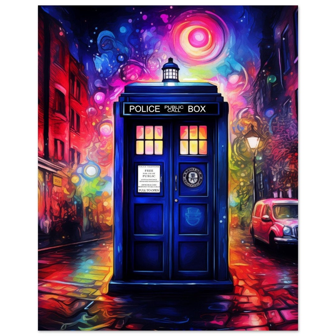 TARDIS Police Box Poster / Abstract Wall Art / Doctor Who TARDIS ...