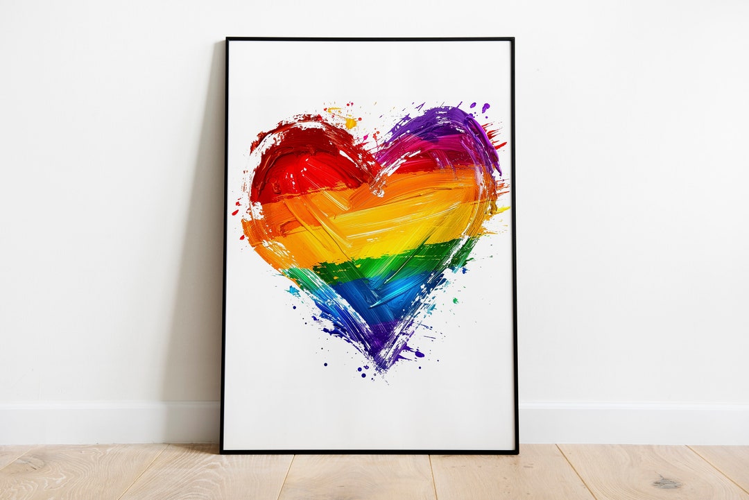 Affiche de fierté LGBT Rainbow Heart : diversité et inclusion ...