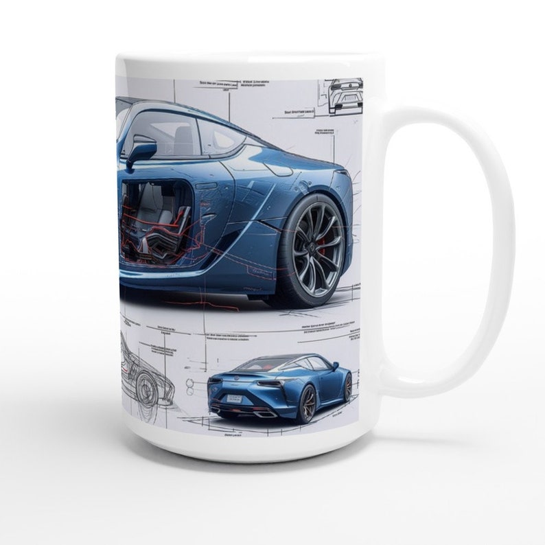Lexus LC500 Exploded View Mug LC500 Illustrated Mug Lexus Mug Coupe ...