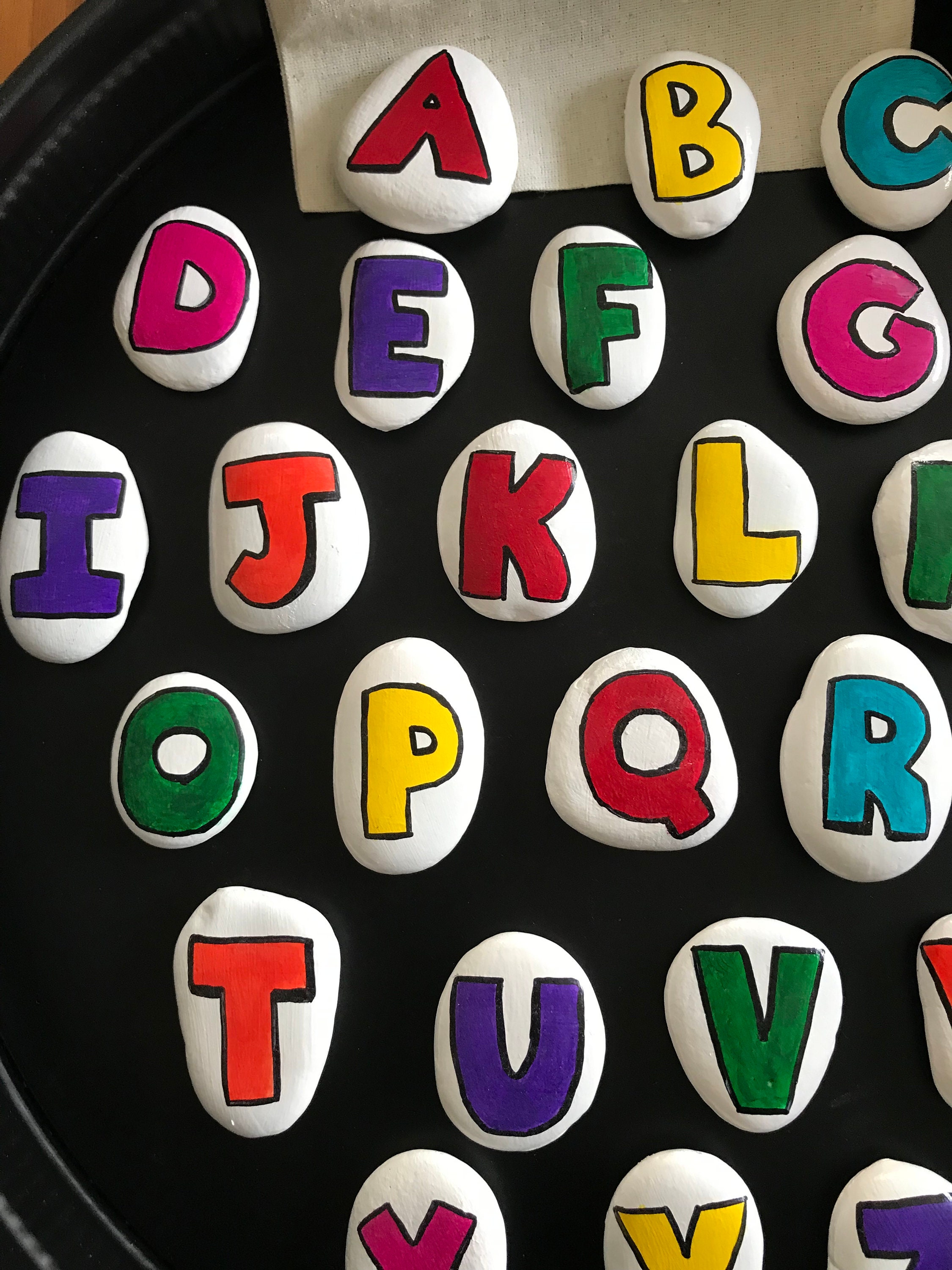 Alphabet Story Stones, Hand Painted Stones, Alphabet, Stone Art ...