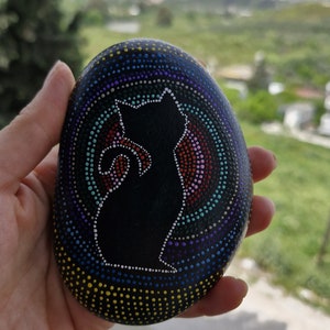 Cat Gift, Hand Painted Stones, Stone Art, Painted Rock, Pebble, Home ...