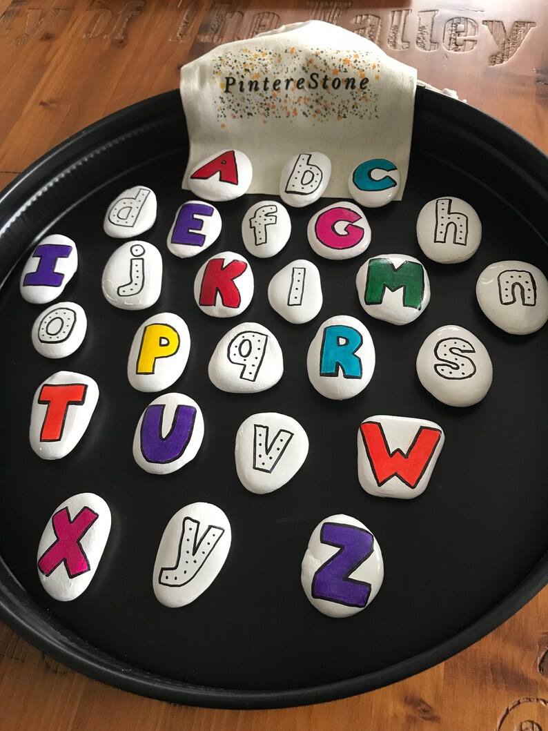 Alphabet Story Stones, Hand Painted Stones, Alphabet, Stone Art ...