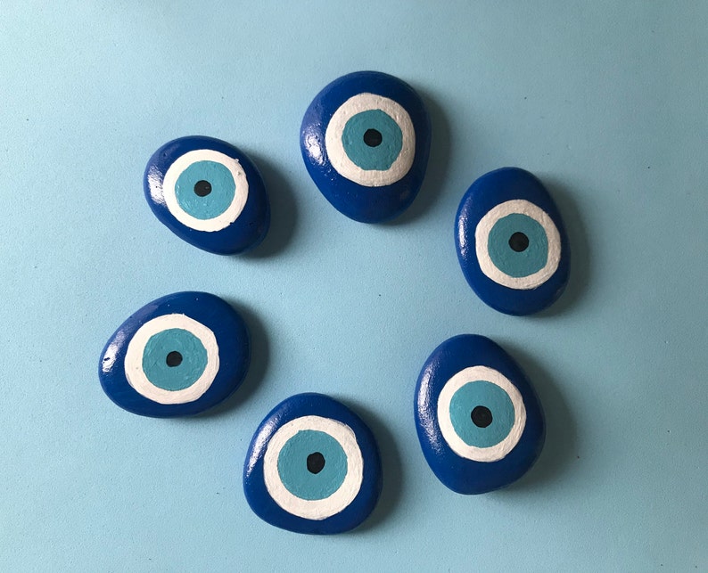 Hand-painted Evil Eye Art, Good Luck, Hand Painted Magnets, House ...