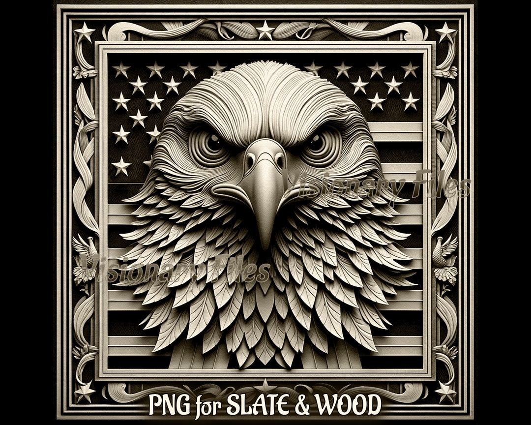 American Eagle 3D Illusion PNG Laser File, Eagle PNG, Eagle Slate ...