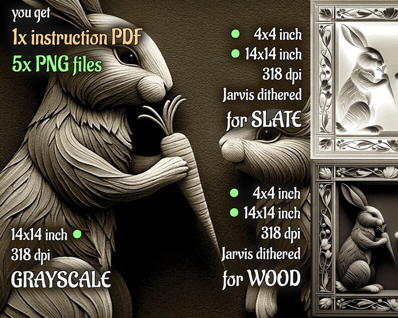 Rabbit 3D Illusion PNG Laser Engraving File (digital Download) - Etsy