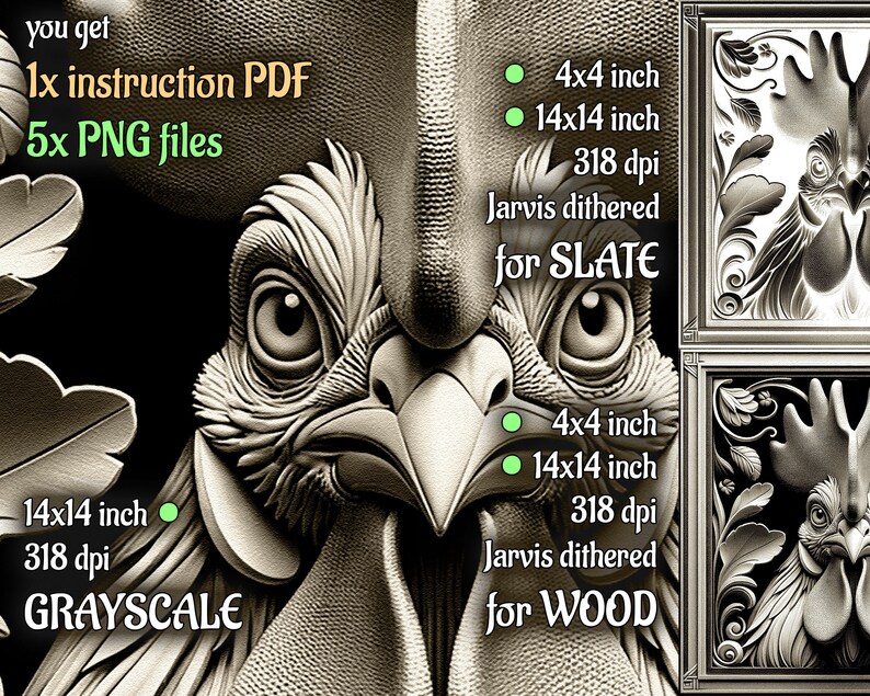 Rooster 3D Illusion PNG Laser File, Rooster PNG, Easter PNG, Chicken ...