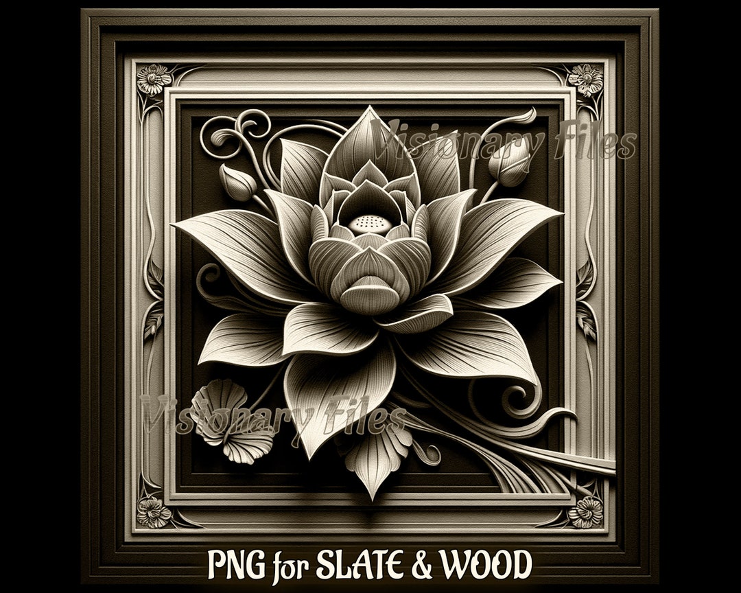 Lotus Flower 3D Illusion PNG Laser File (digital Download) - Etsy