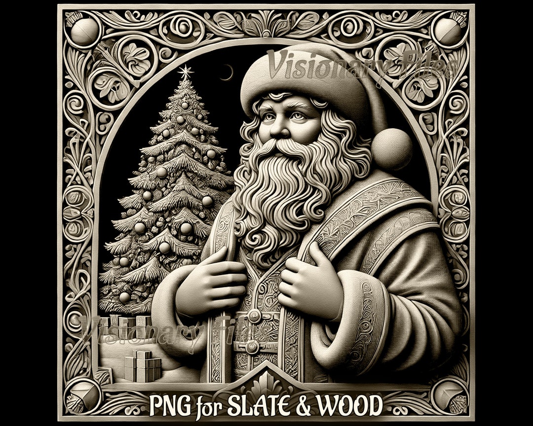 Santa 3D Illusion PNG Laser File, 3D Illusion Christmas, Santa Clause ...