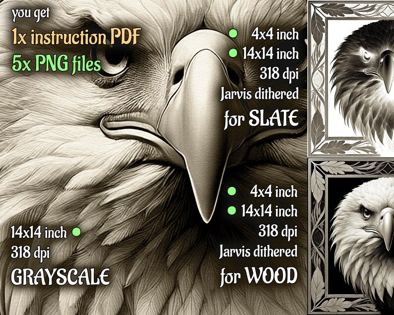Eagle 3D Illusion PNG Laser File, Eagle PNG, Eagle Slate Coaster ...