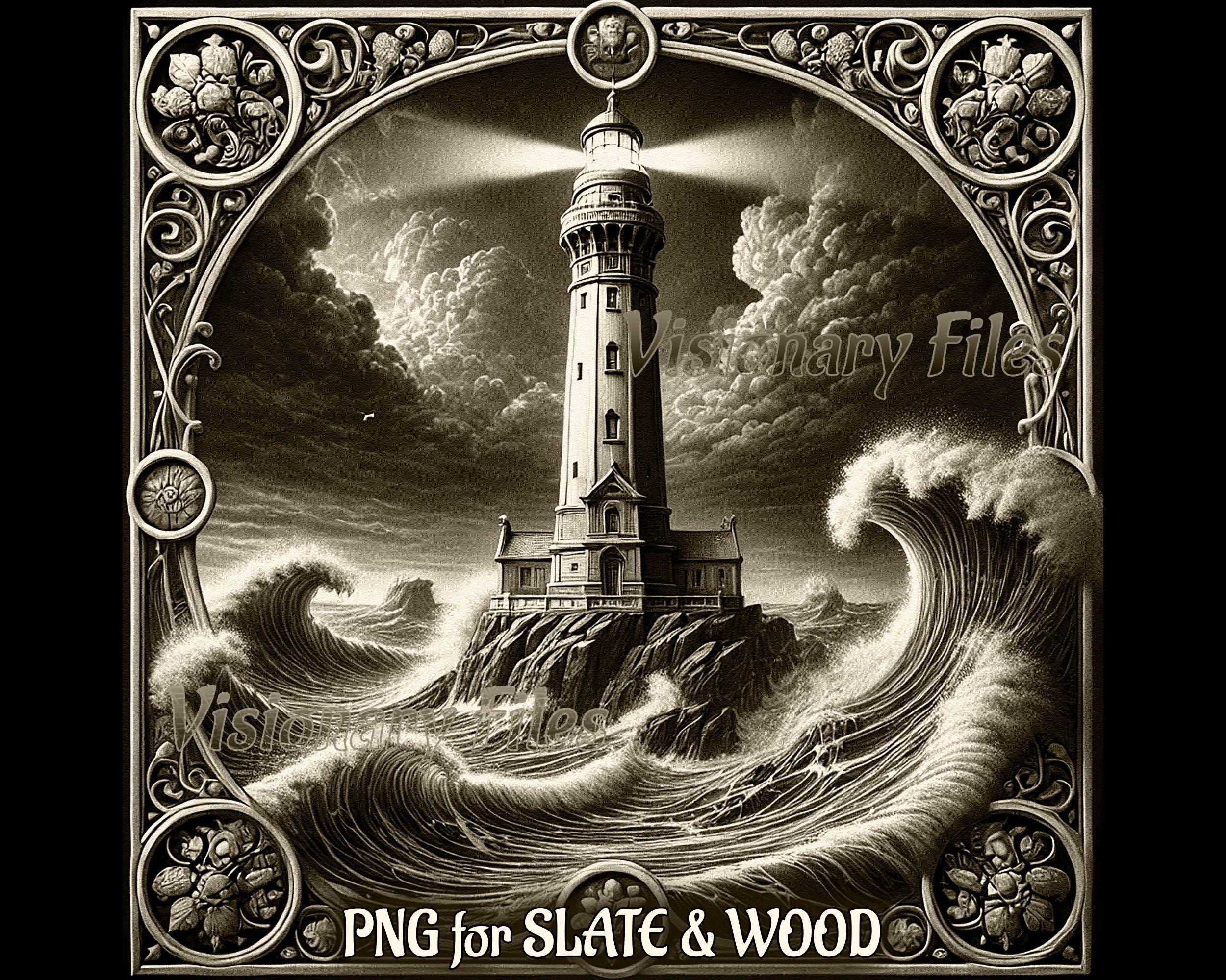 Lighthouse 3D Illusion Laser Engrave File, Lighthouse Laser Engrave ...