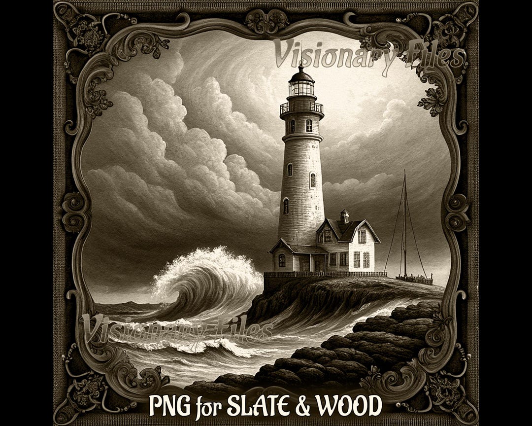 Lighthouse 3D Illusion Laser Engrave File, Coastal Laser Engrave File ...