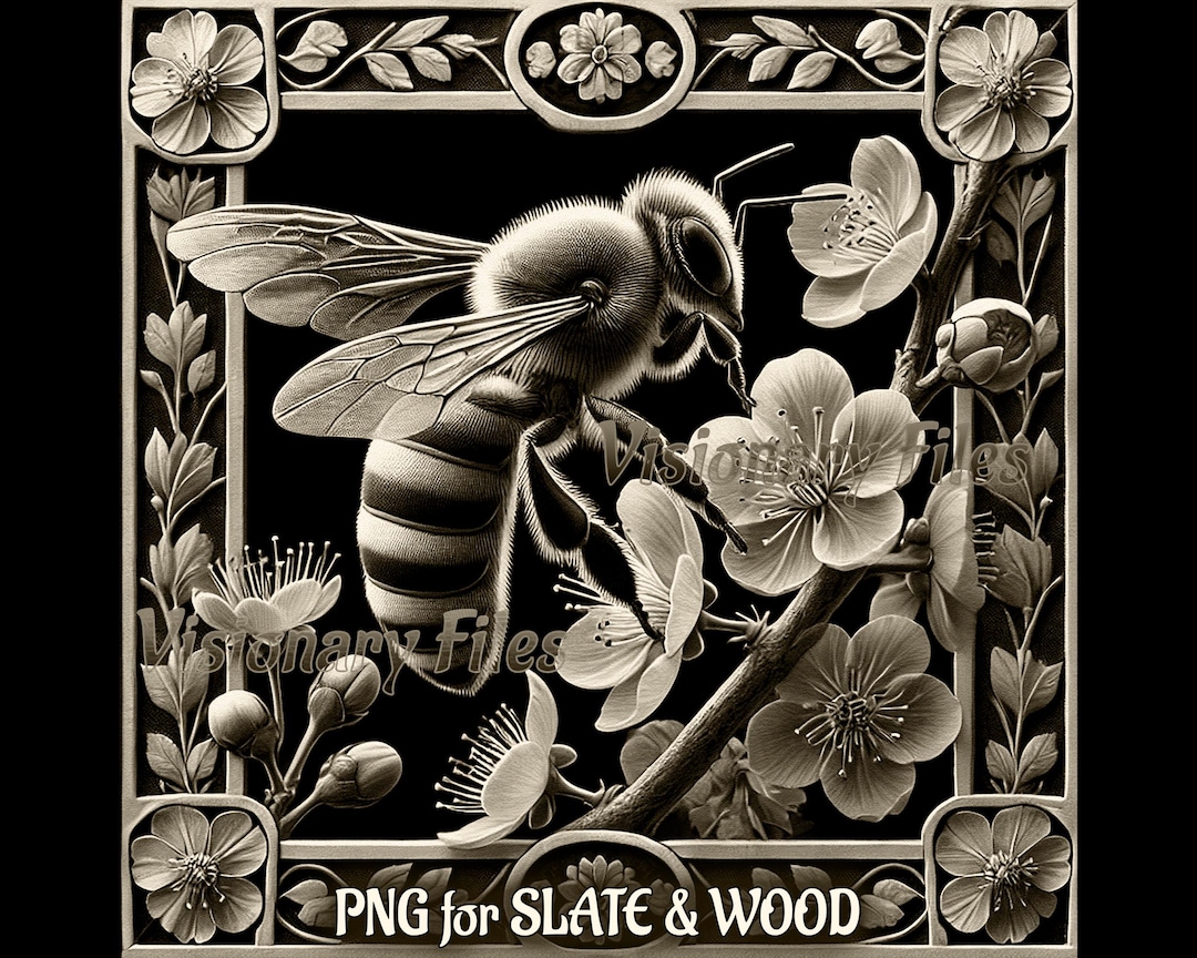 Bee 3D Illusion Laser PNG File, Honeybee PNG, Bee Slate Coaster ...