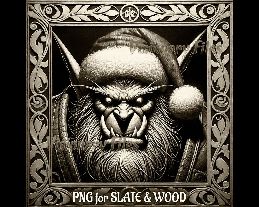 Ork Santa 3D Illusion PNG Laser File, Christmas 3D PNG, 3D Illusion ...