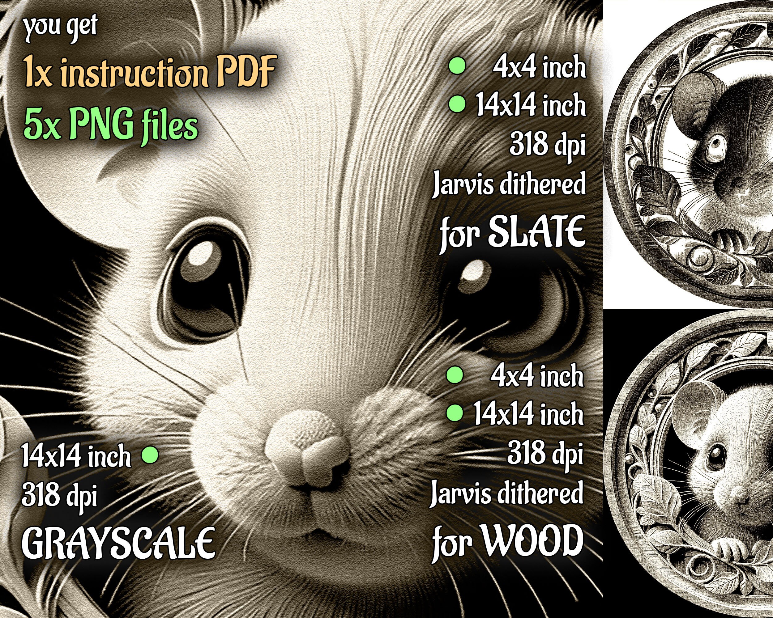 Mouse 3D Illusion PNG Laser File, Mouse PNG, Mouse Round Slate Coaster ...